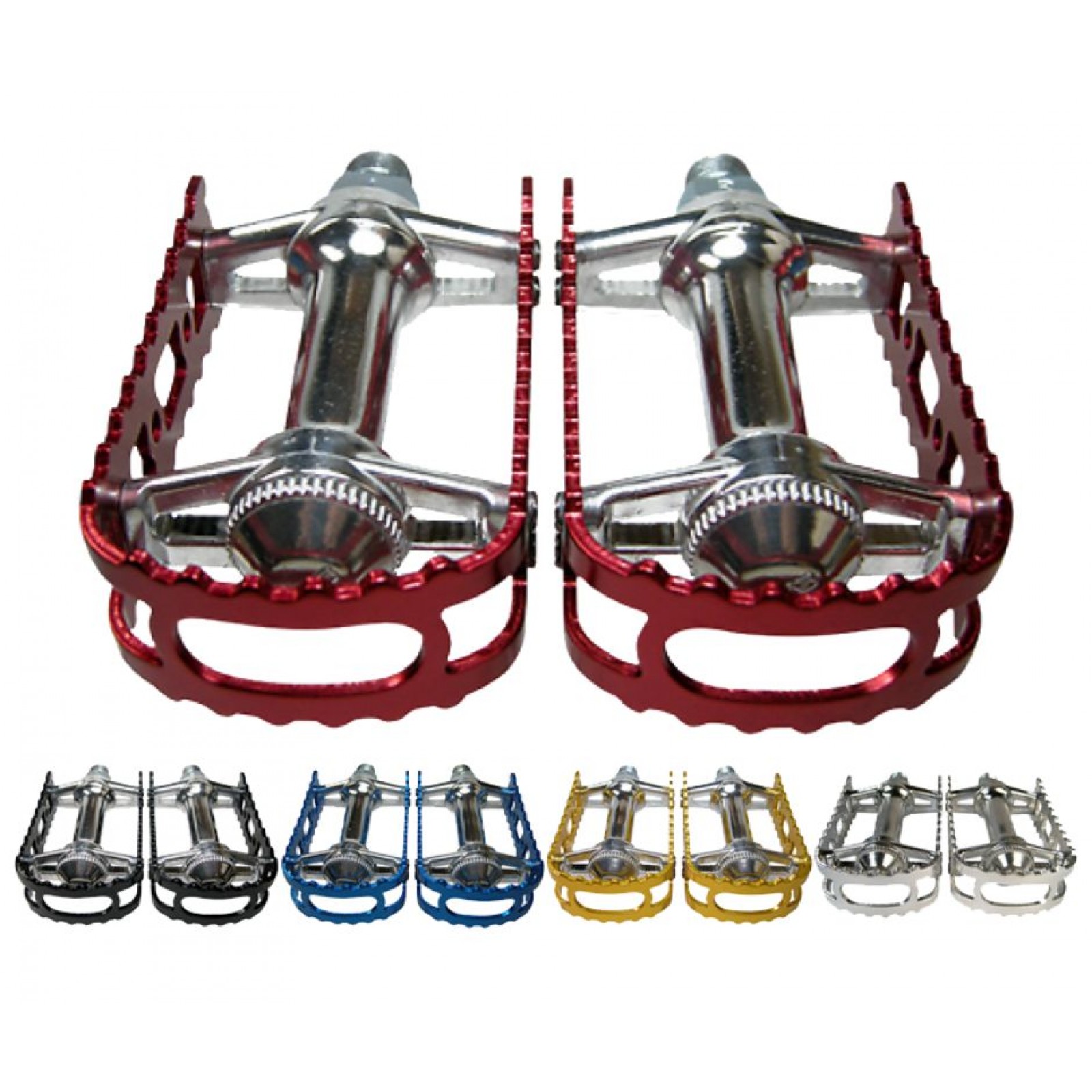 MKS | BM-7 Bear Trap Caged Pedals | 1/2" | Gold | BMX Bible Australia