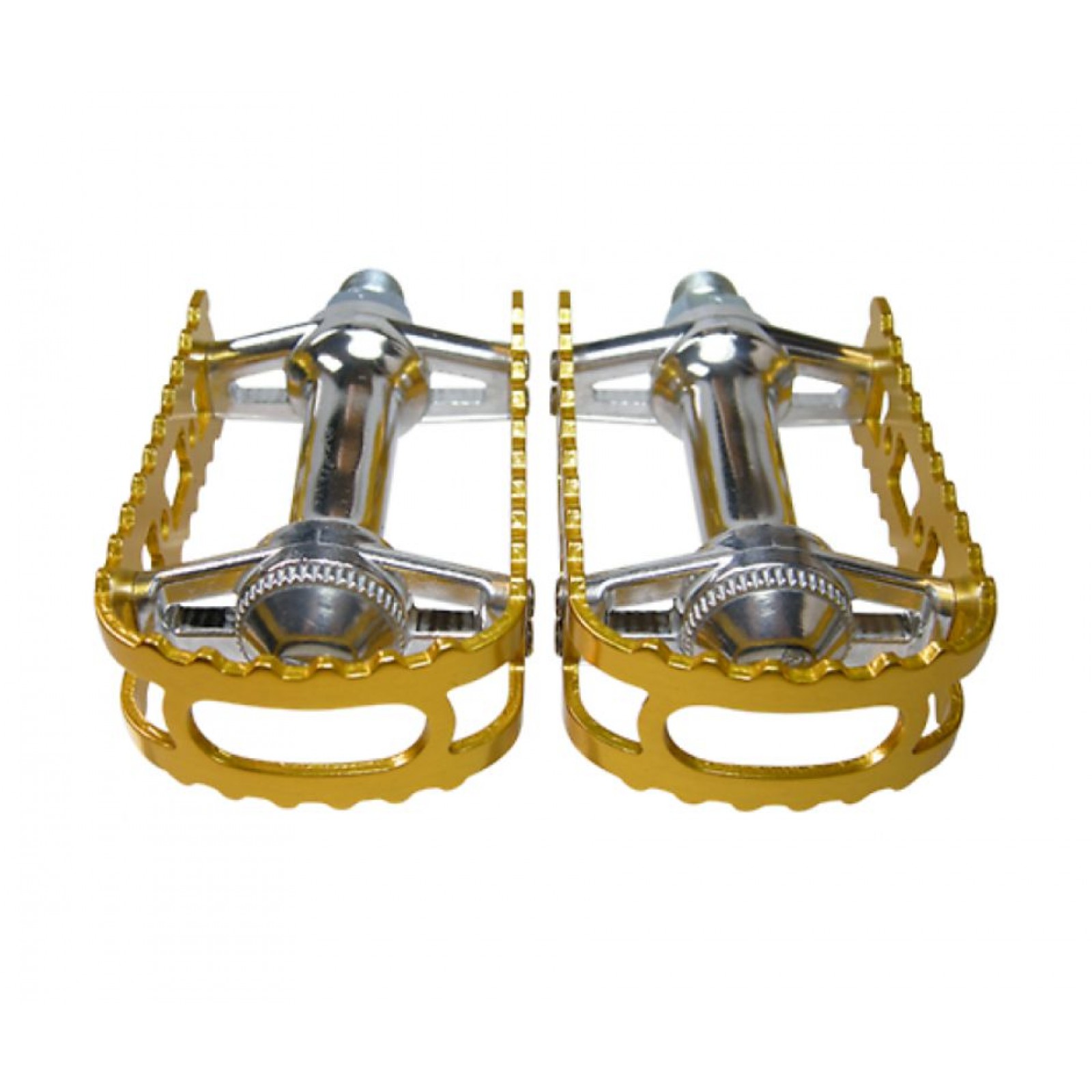 MKS | BM-7 Bear Trap Caged Pedals | 1/2" | Gold | BMX Bible Australia